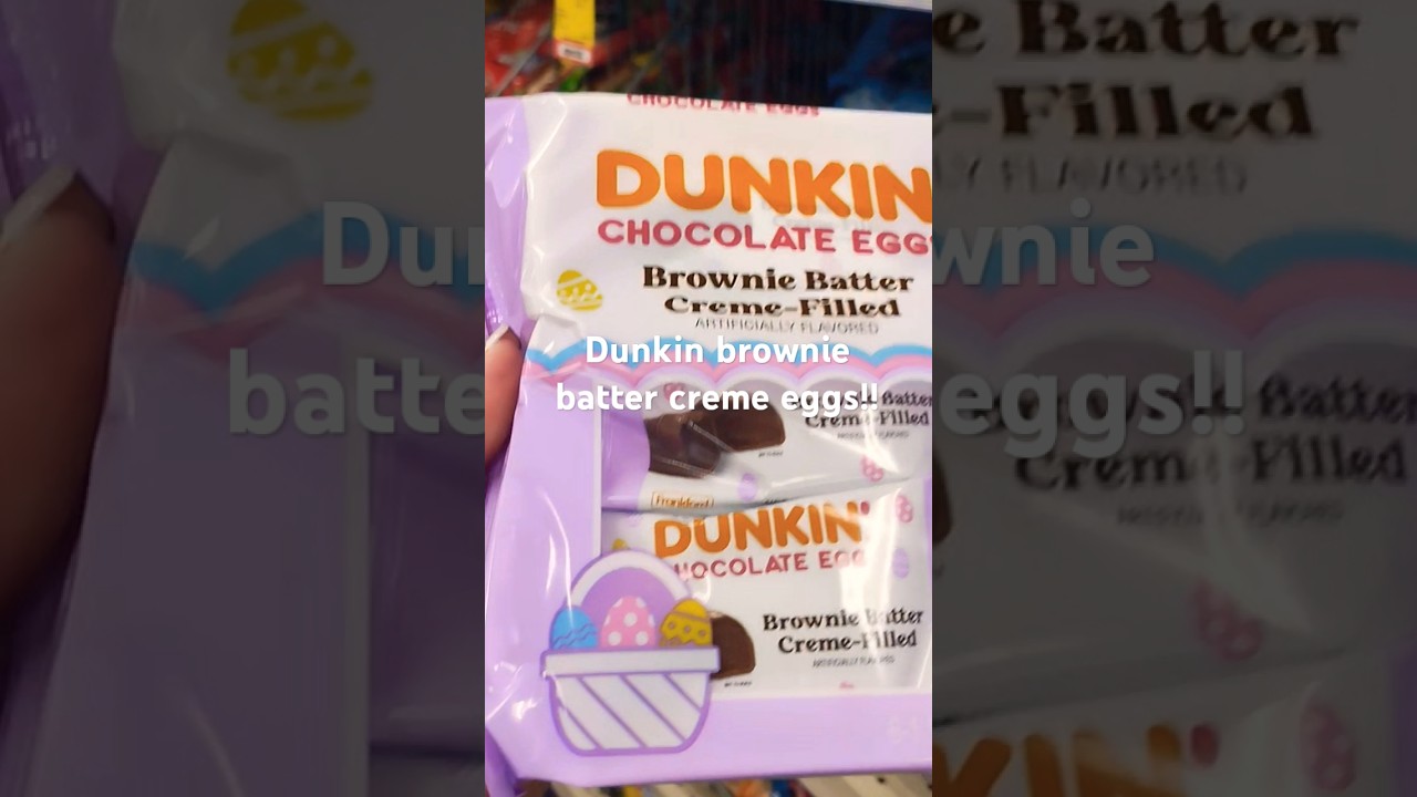 DUNKIN BROWNIE BATTER CREME EASTER EGGS!! @Dunkin-Donuts #dunkin #candy ...