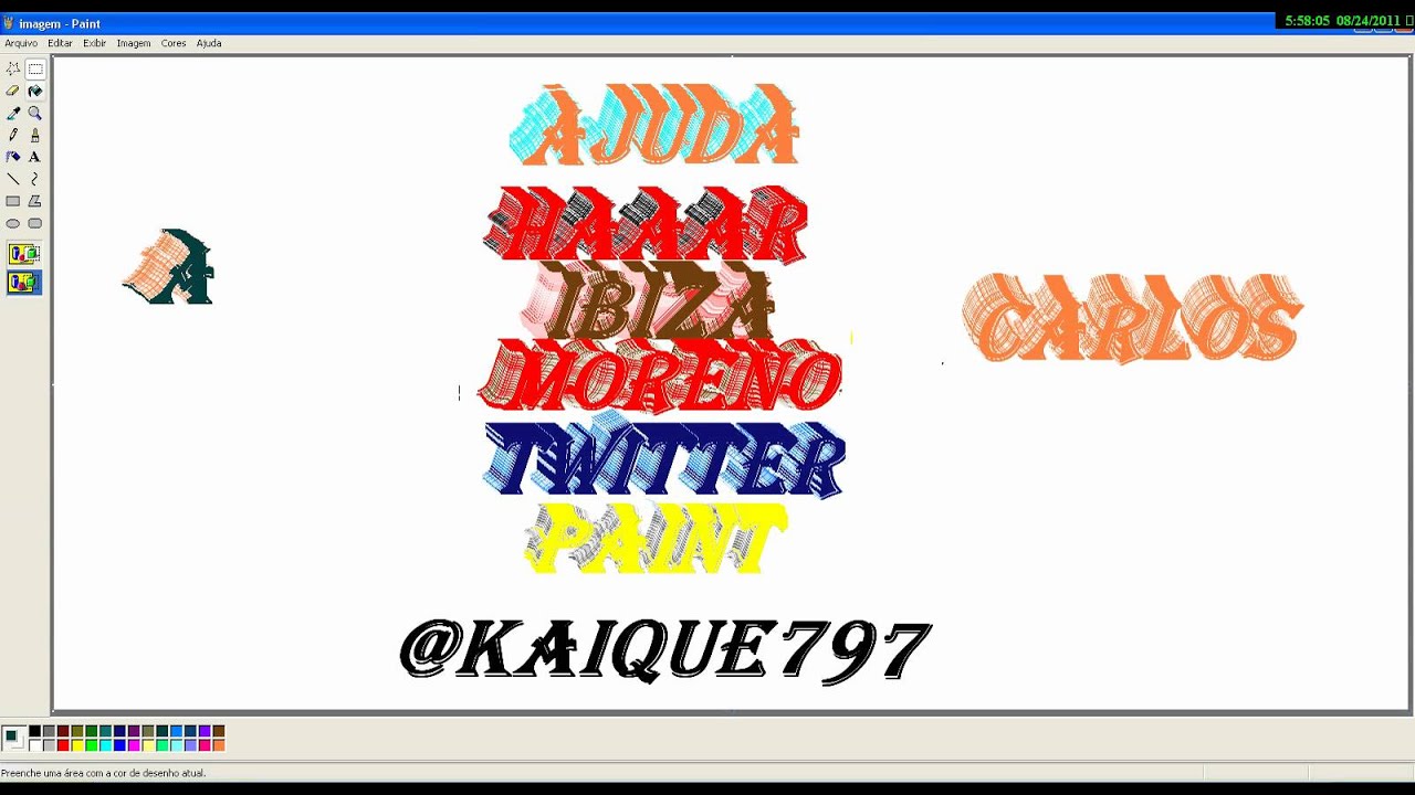 Tuto como sombrear letras no paint simples - YouTube