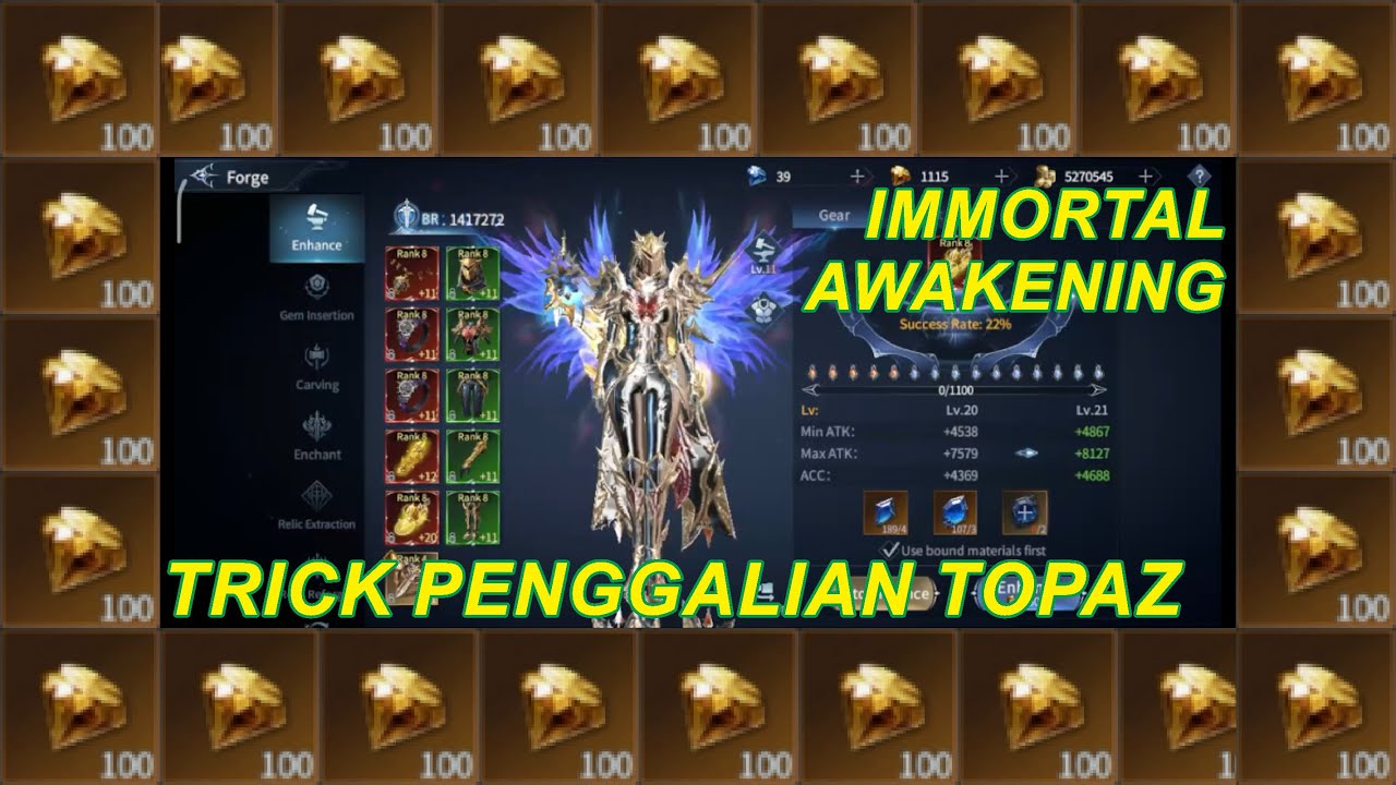 IMMORTAL AWAKENING - TOPAZ FARMING EXPLOIT! (Awas Resiko Banned ...