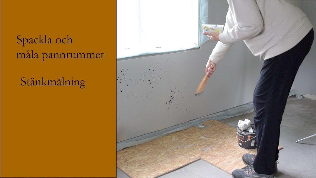 Spackla och måla i pannrummet - YouTube