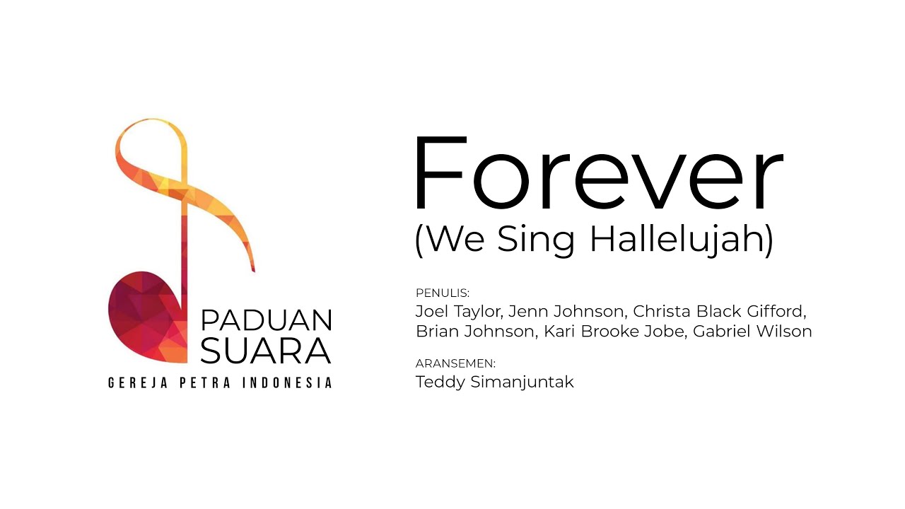 PS Gereja Petra Indonesia - "Forever (We Sing Hallelujah)" - YouTube