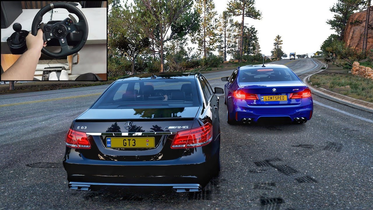 Mercedes Benz E63 AMG & BMW M5 | Forza Horizon 5 | Logitech g920 ...