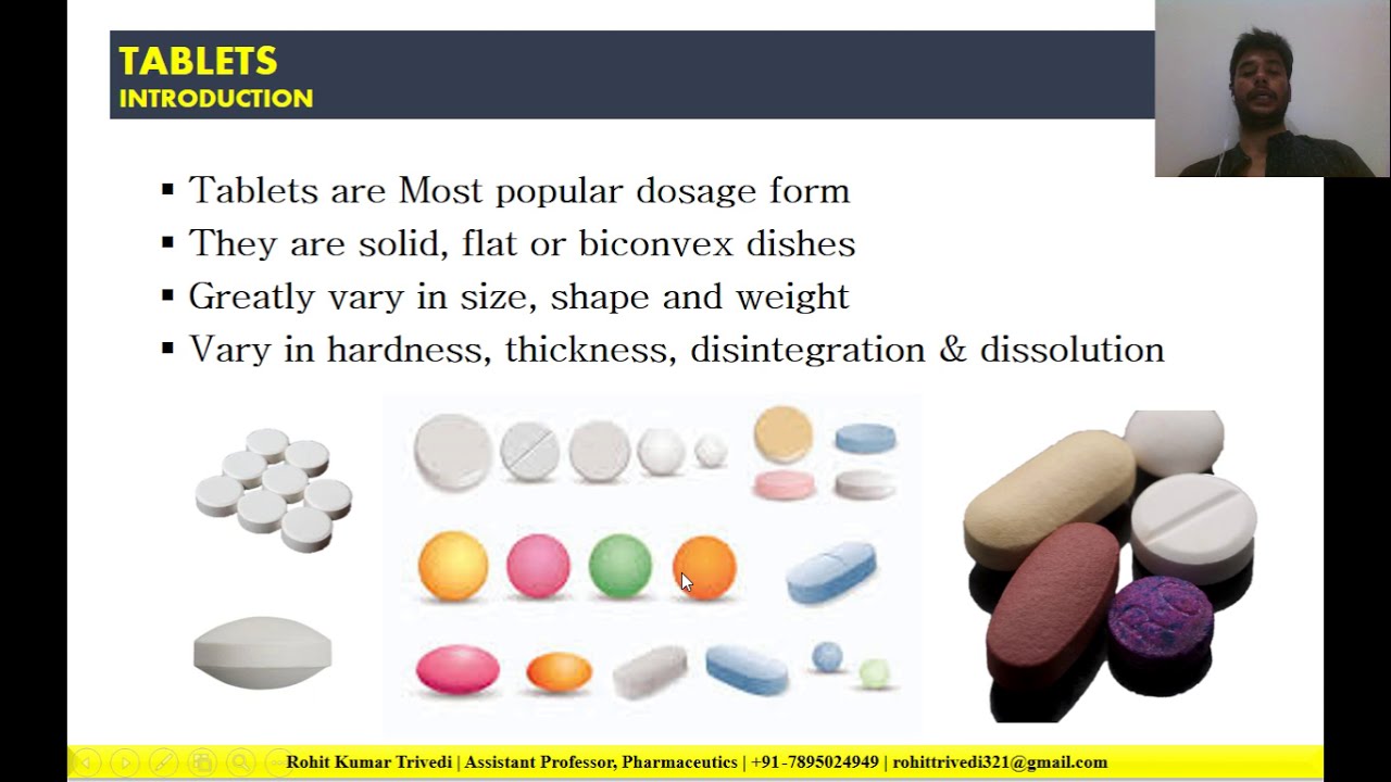 Tablet Pharmaceutical Dosage Form, by Rohit Kumar Trivedi - YouTube