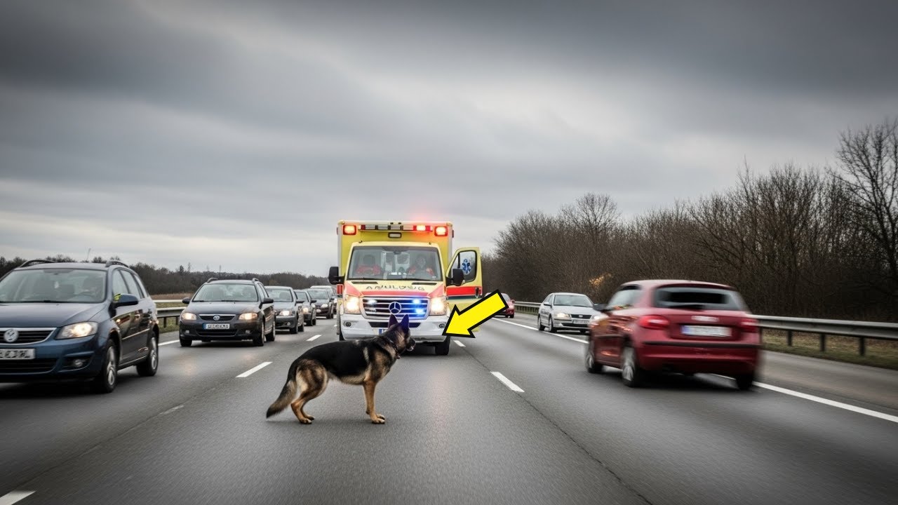 German Shepherd Blocks Ambulance in Road —When Paramedics Follow Him ...