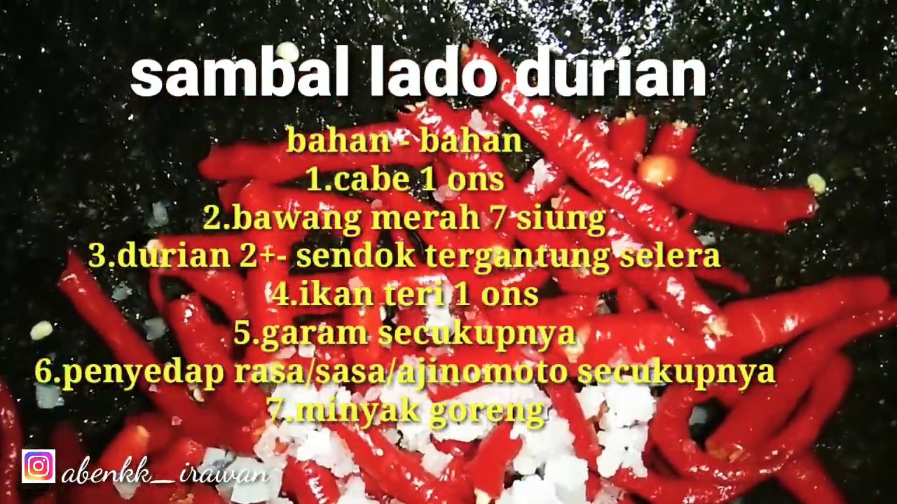 Cara membuat sambal lado durian || tempoyak durian || asam durian - YouTube