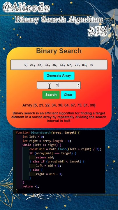 Day 44: New Binary Search Project using JavaScript CSS HTML #webdevelopment #coding - YouTube