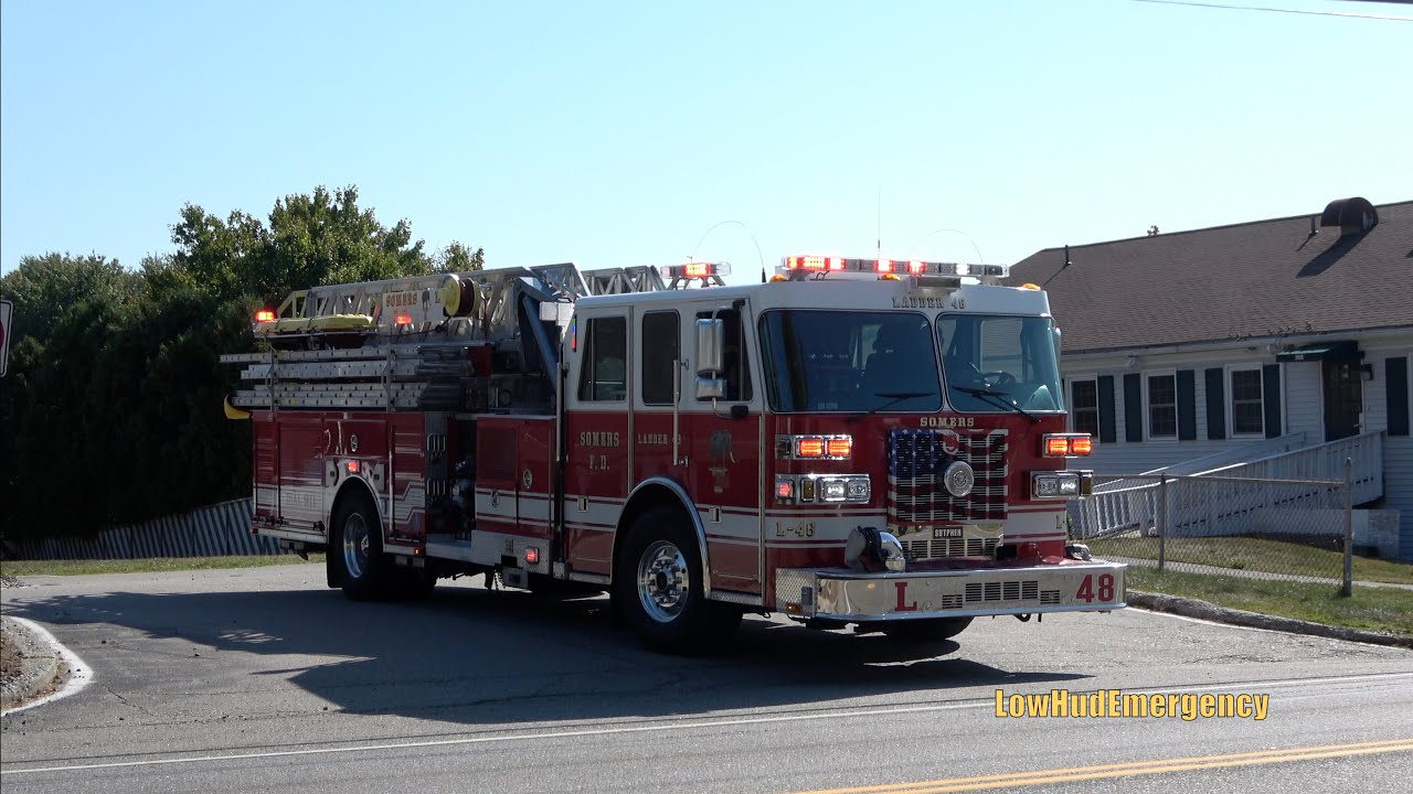 Somers FD Ladder 48 Responding - YouTube