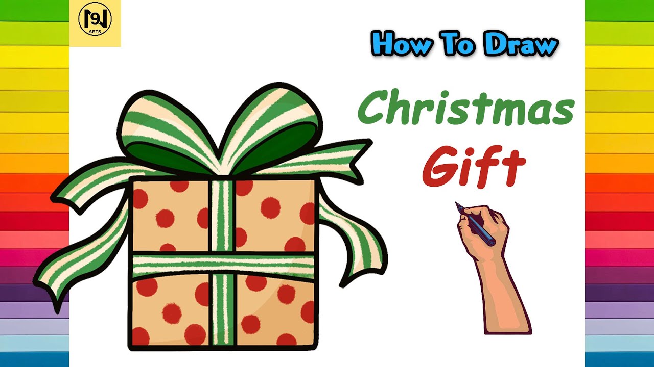 How to Draw Christmas Gift Box Step by Step - YouTube