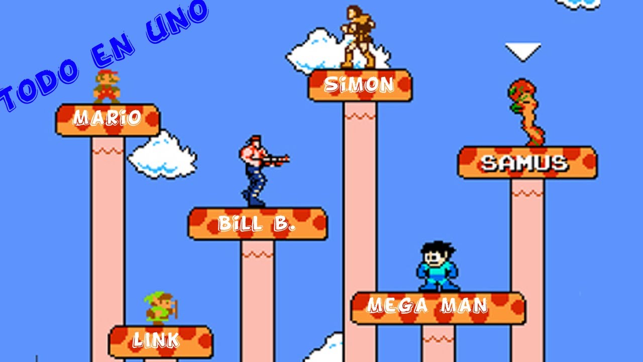 Como jugar Mario Bros con Link - Bill(Contra) - Samus - Mega Man y ...
