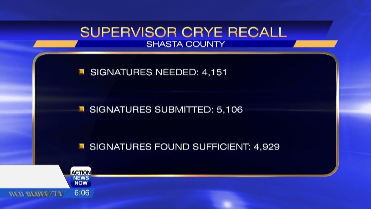 The recall of Shasta County Supervisor Kevin Crye will go to the voters ...