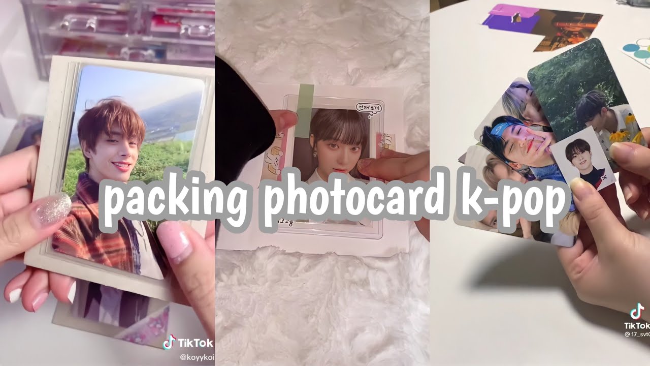 asmr packing photocard k-pop | tiktok compilation - YouTube