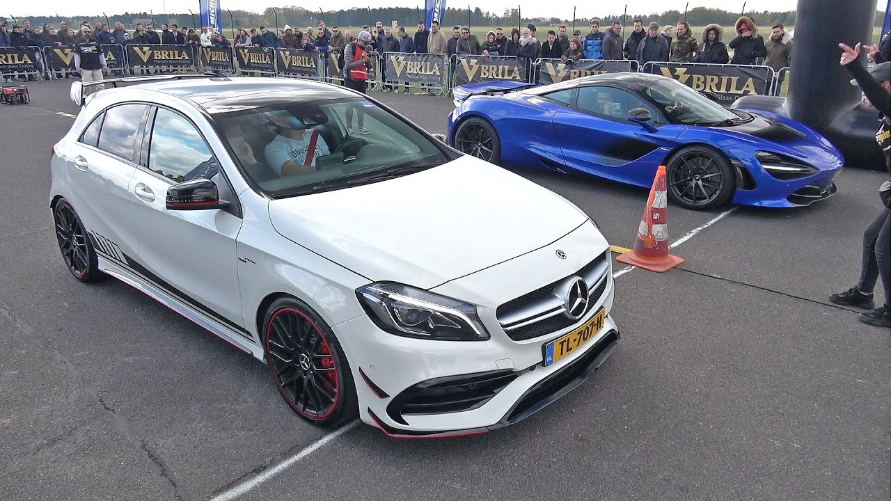 Mercedes-Benz A45 AMG vs McLaren 720S - YouTube