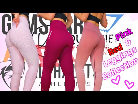 OMG! ALL MY PINK AND RED LEGGINGS 🌷🌹 Gymshark - Alphalete - Aliexpress and more