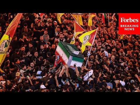 Crowds Gather In Karbala, Iraq For Iran's Supreme Leader Ayatollah Ali Khamenei's Funeral Procession