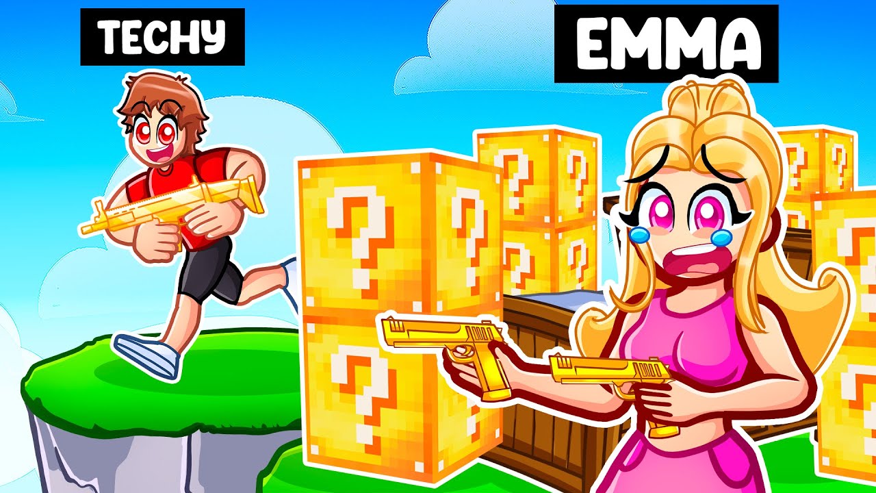 Techy Plays Fortnite Lucky Block Bed Wars With MY CRAZY FAN GIRLS ...