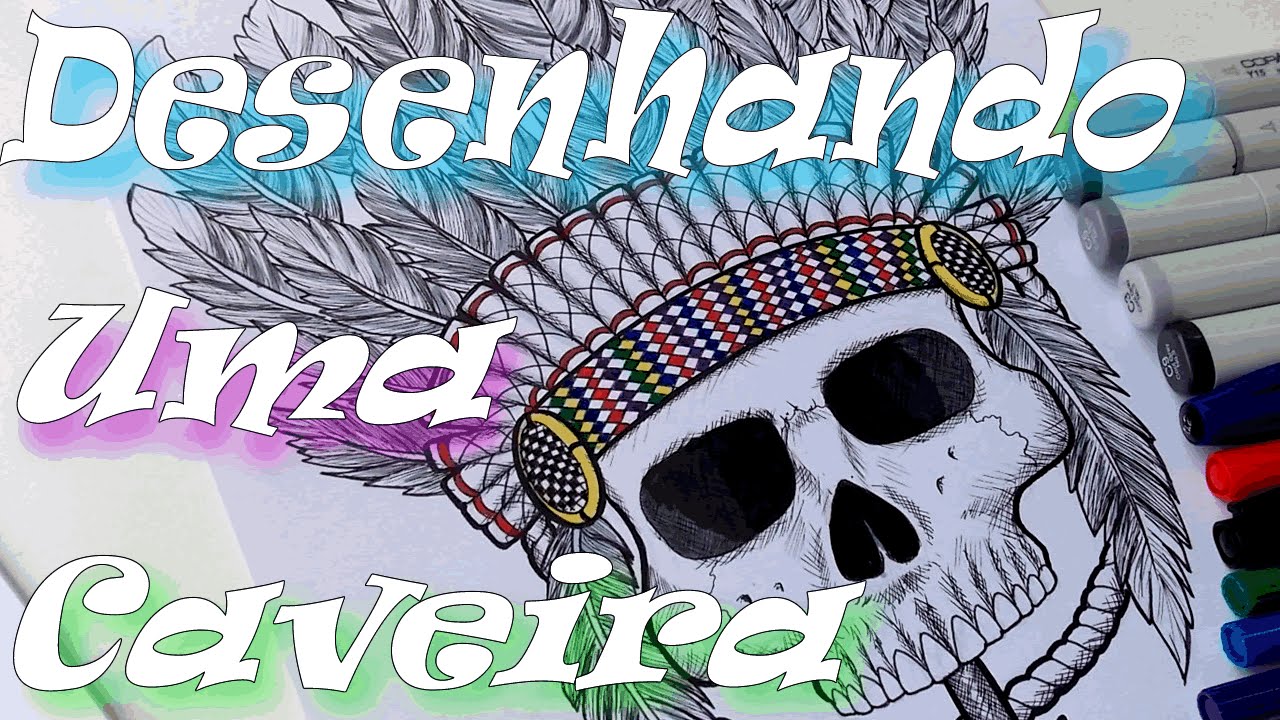 Desenhando uma caveira - Drawing a skull - YouTube