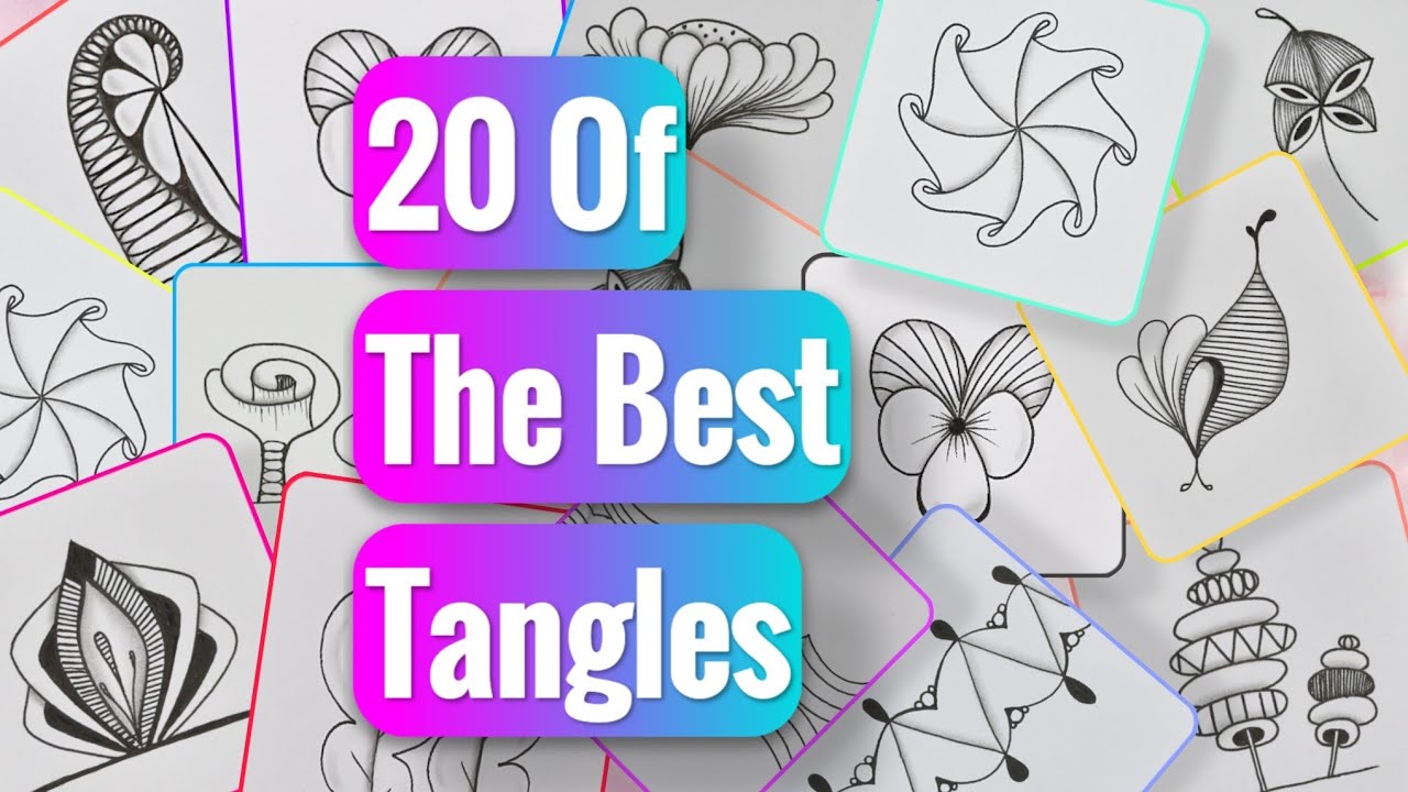 20 Of The Best Tangles | Part 2 | How To Draw Step By Step - YouTube