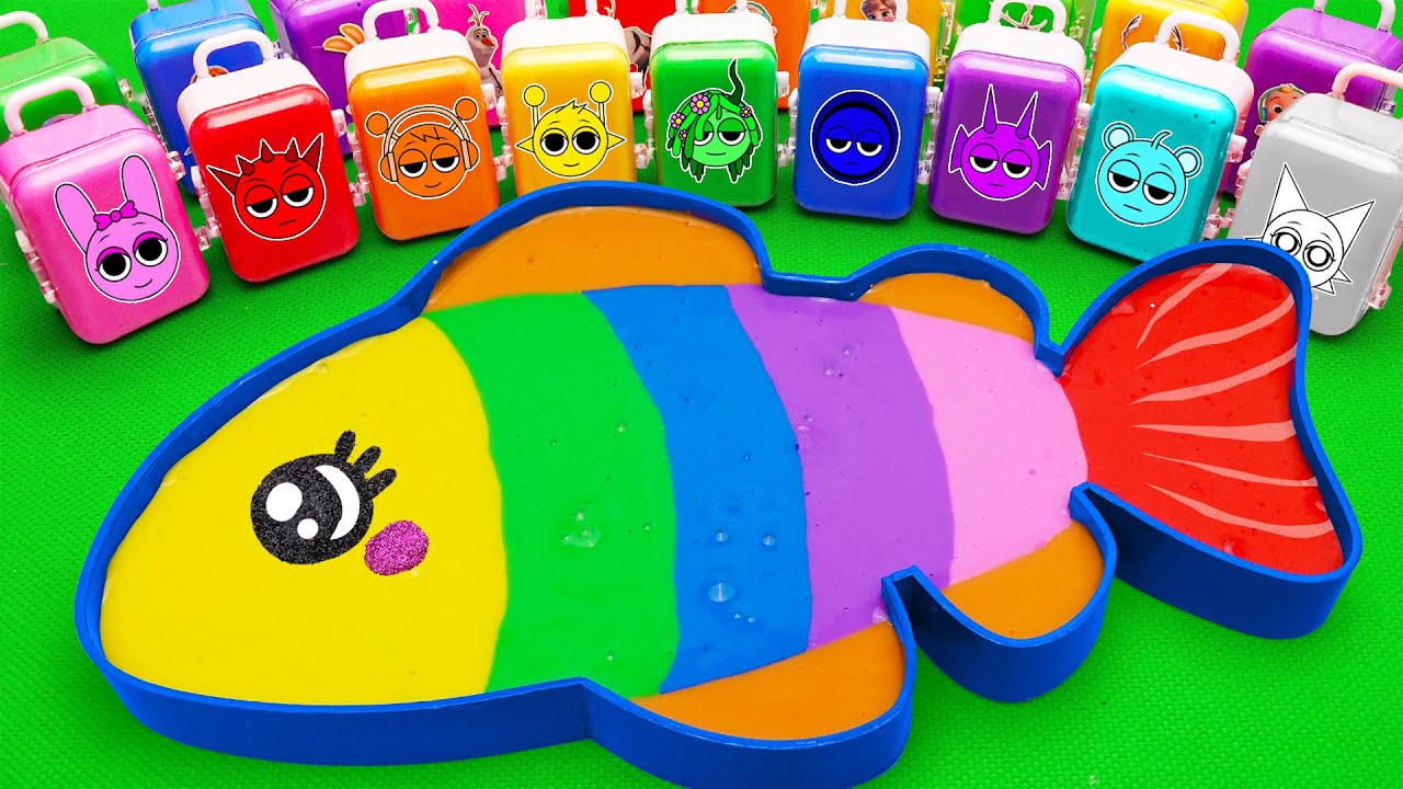 Satisfying ASMR | Make Fish Bathtub by Mixing SLIME in Rainbow ...