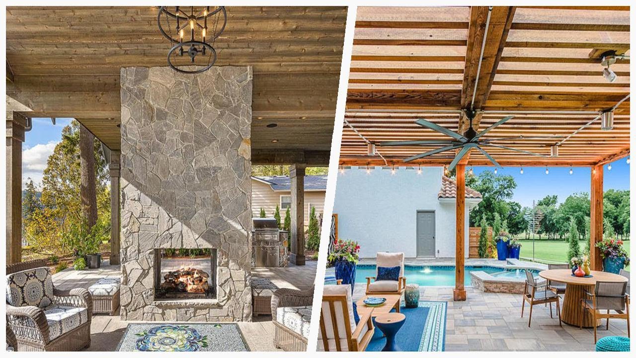 75 Concrete Paver Patio With A Fireplace Design Ideas You'll Love 🏡 ...