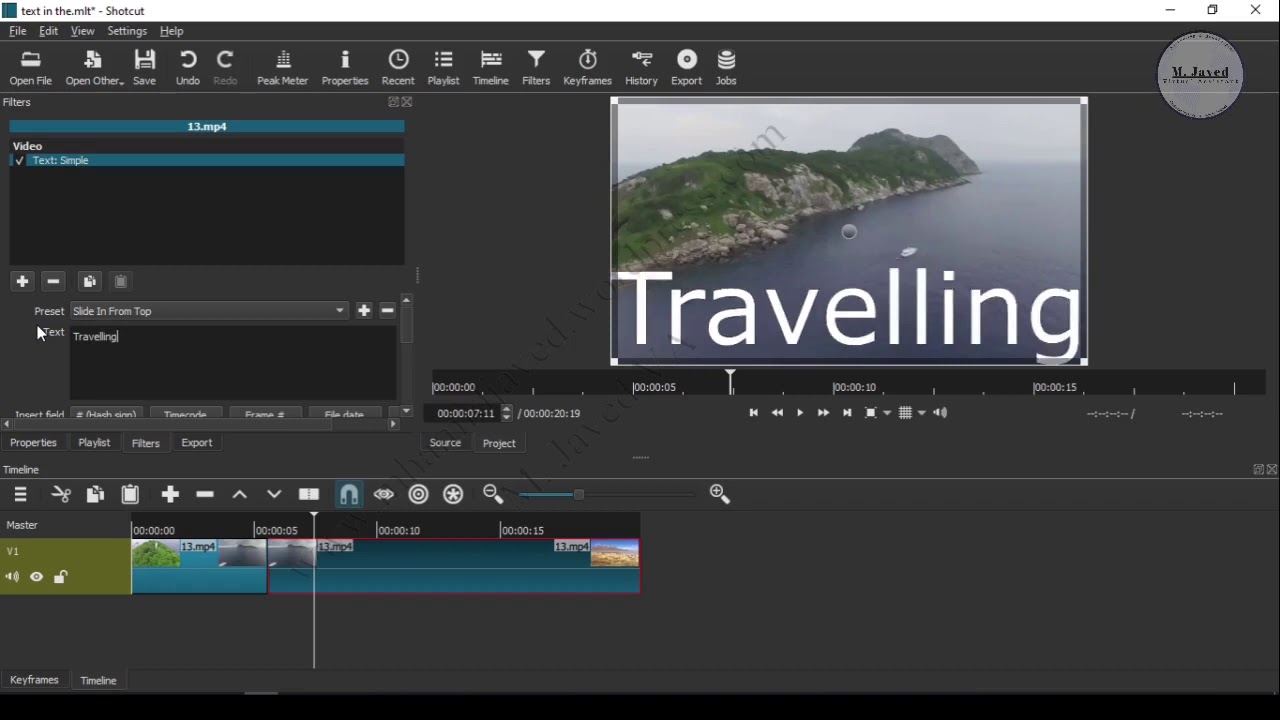 How to add text to videos or clips in shotcut - YouTube