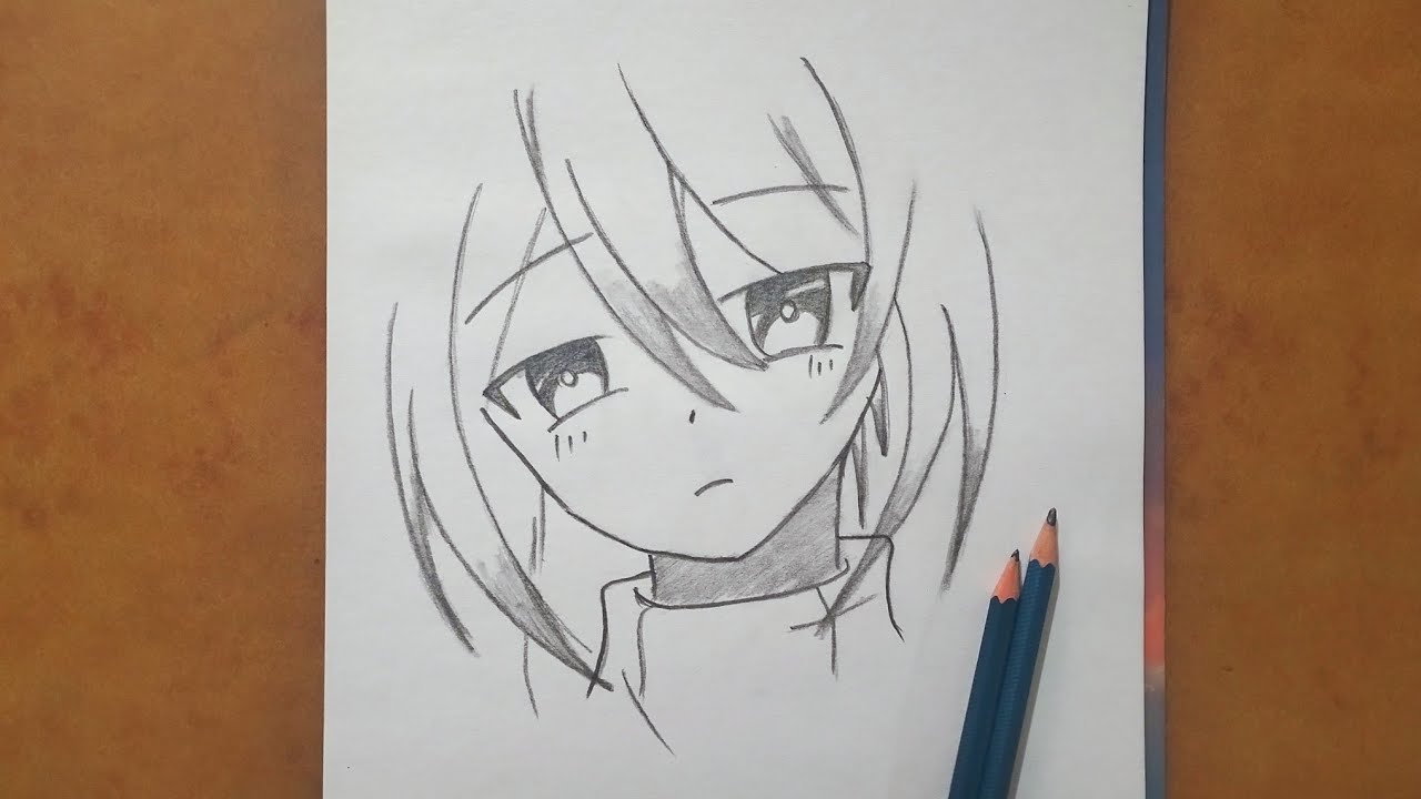 Anime cute drawing | Easy anime drawing | How to draw anime sketch with ...