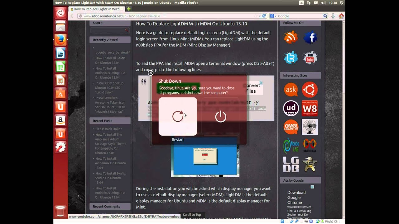 How To Replace Lightdm With Mdm On Ubuntu 1310 Youtube