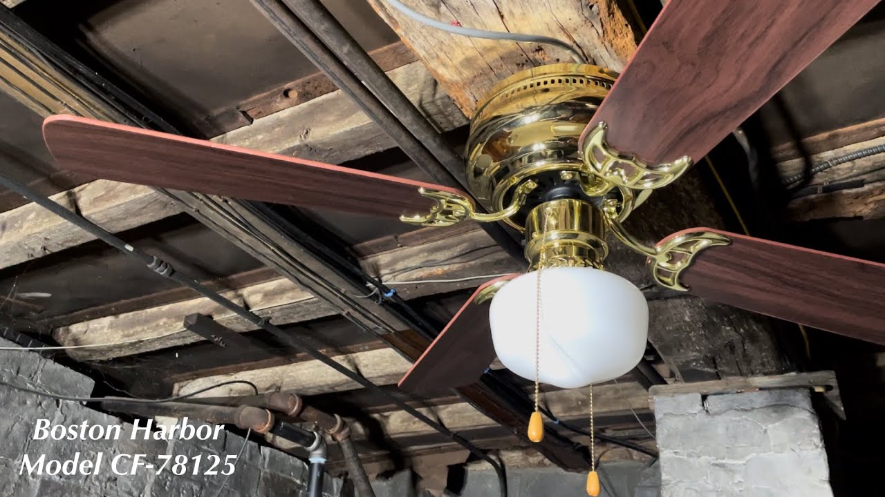 Boston Harbor Hugger Ceiling Fan 42” (Polished Brass/Walnut)(iMovie ...