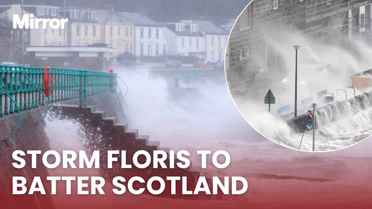 Scotland faces 90mph winds as Storm Floris upgraded to amber - YouTube