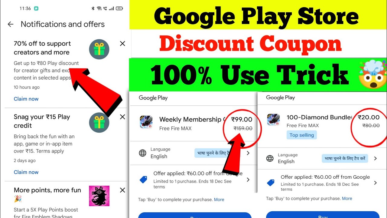 How To Claim Play Store Discount Offer | Play Store Special Offer Bay ...