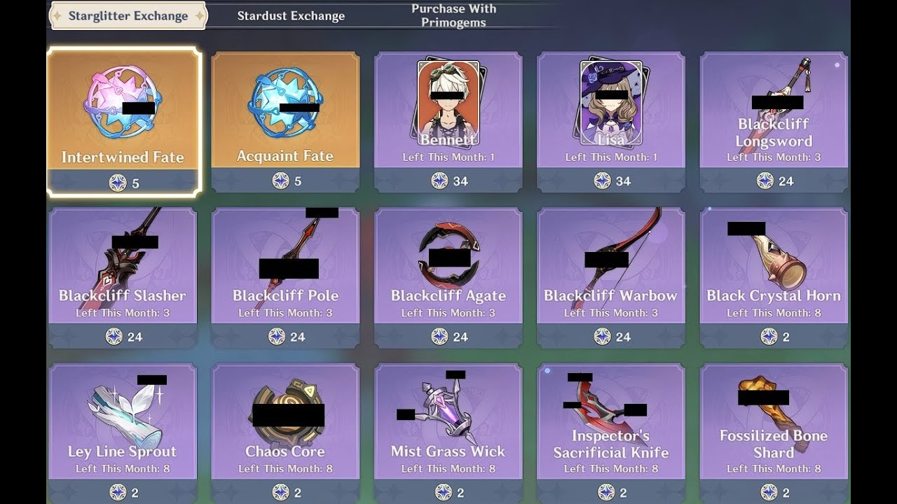 May 2022 Paimon Shop Reset (Starglitter Shop/Paimon's Bargains ...