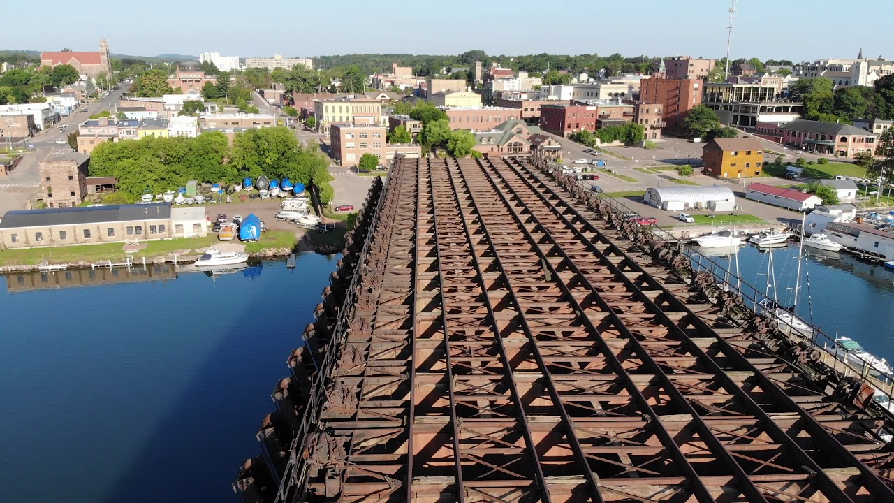 Marquette Ore Dock drone view - YouTube