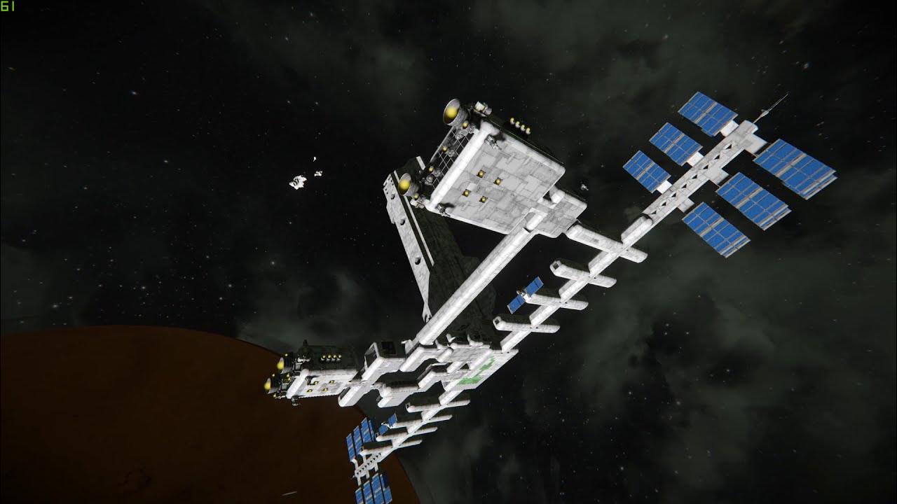 Space Engineers - Space Station ft. SpaceX Starship - YouTube