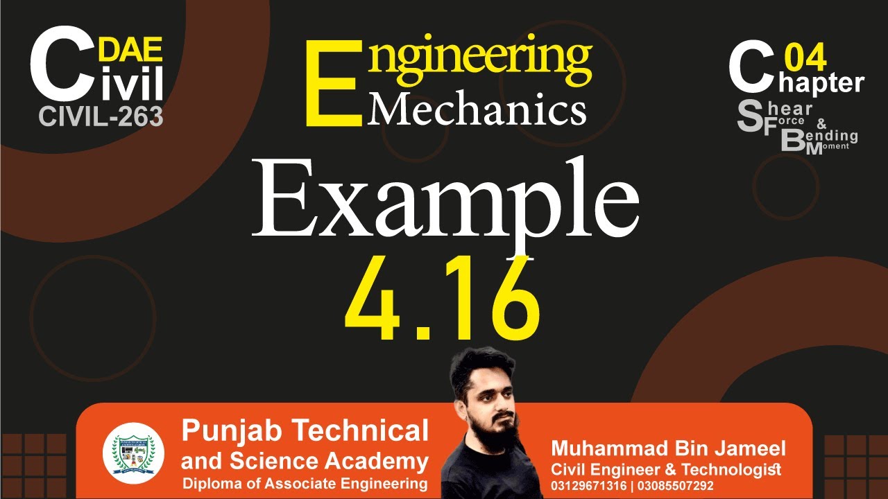 DAE Civil 263 Chapter 4 Example 4.16 | Engineering Mechanics #civil263 ...