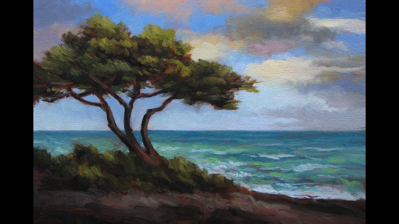 Tree & Sea #5 - Painting Demonstration! - YouTube