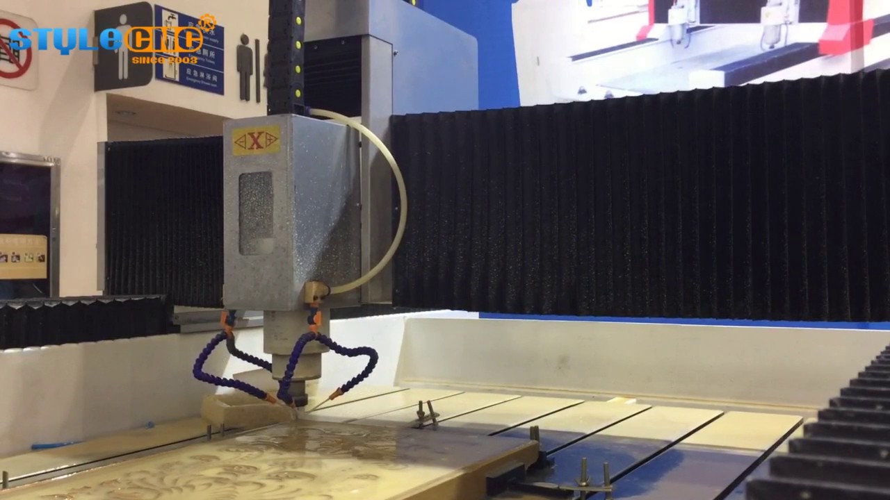 Stone, marble, granite carving and cutting cnc router machine - YouTube