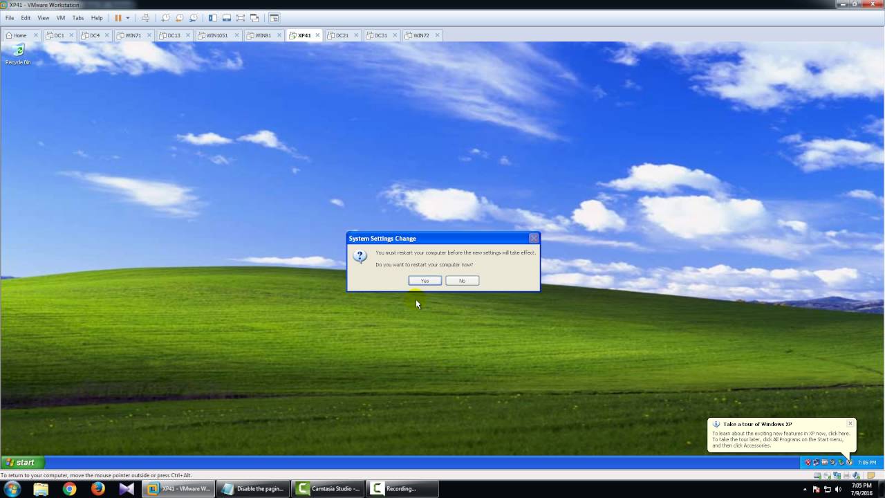 Disable the paging file on Windows XP - YouTube