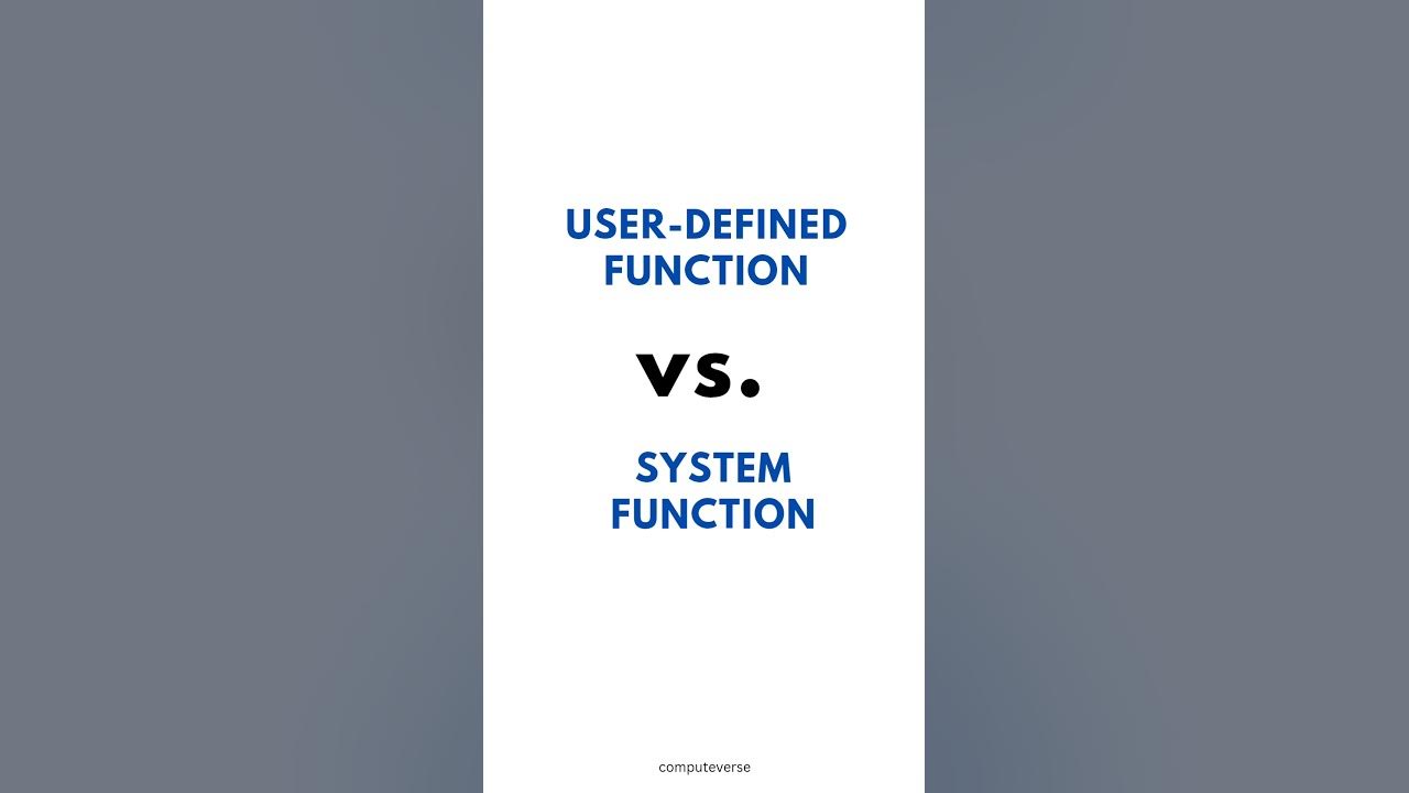SQL USER-DEFINED FUNCTION Vs. SYSTEM FUNCTION ️ - YouTube