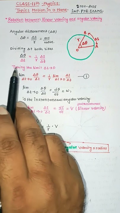 Relation between linear velocity and angular velocity|11#physics|derivation for V=rw|#neet # ...