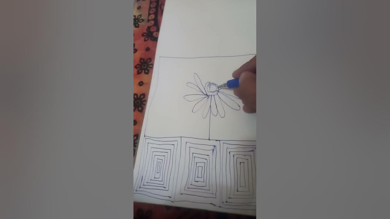 Basic Zentangle art design with sunflowers - YouTube