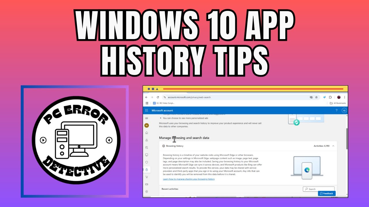 How to View App History and Activity History on Windows 10 - YouTube