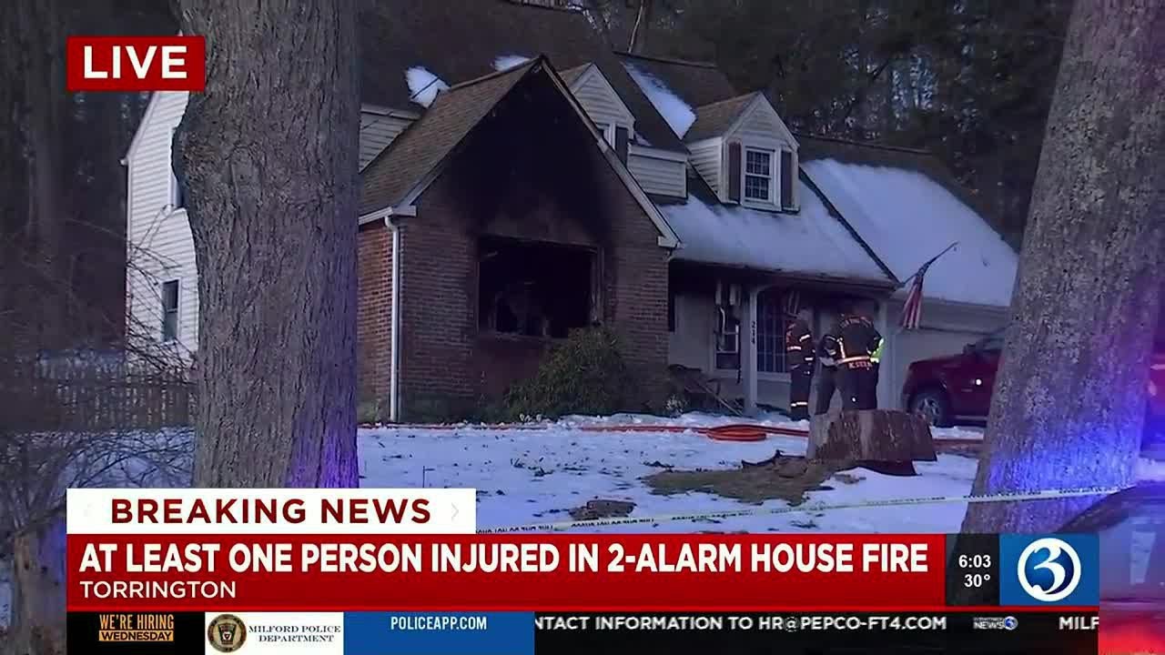 VIDEO: Torrington fire victim flown to hospital - YouTube