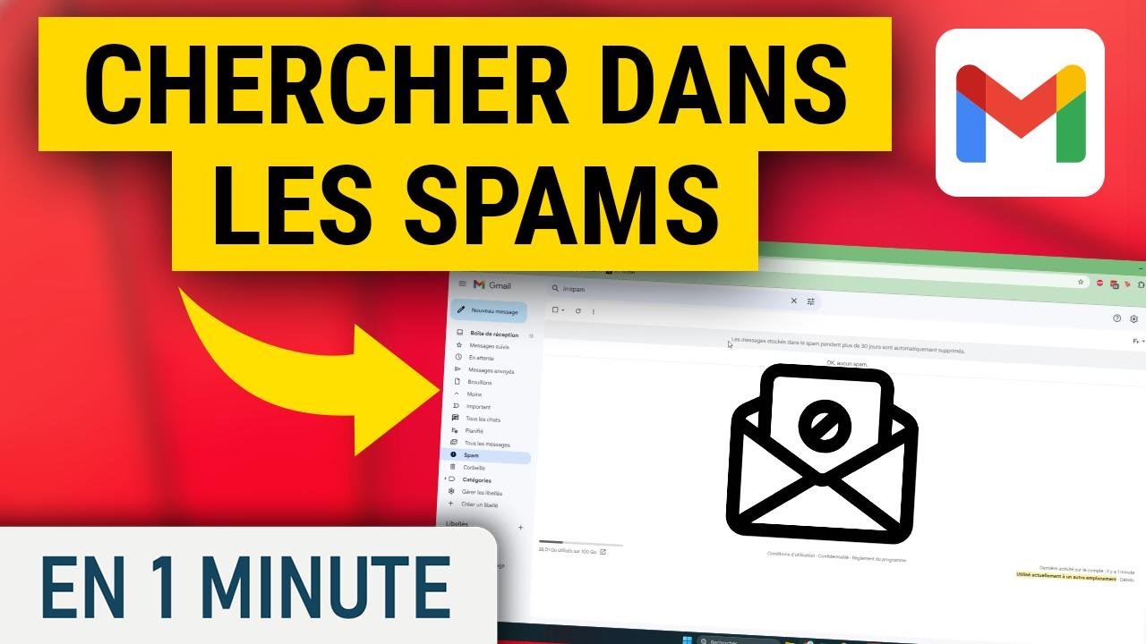 Comment trouver la boite spam sur Gmail ? - YouTube