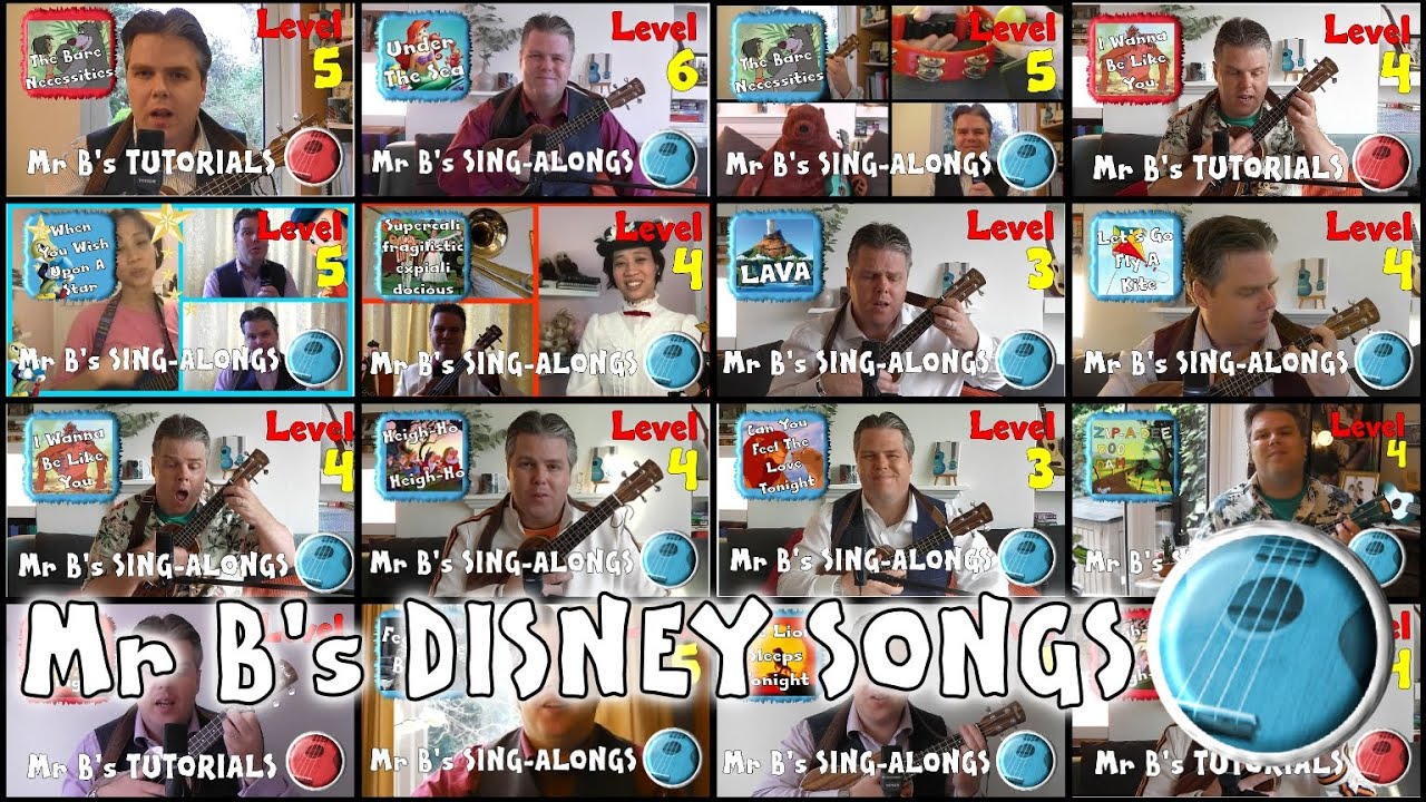 Disney Ukulele Song Mix | Mr B's Ukulele Channel - YouTube