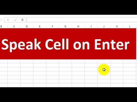 Using the Speak Cells on Enter Tool in Excel - YouTube