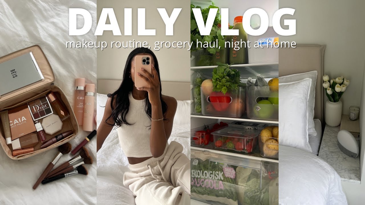 DAY IN MY LIFE | makeup routine, grocery shopping, getting flowers ...