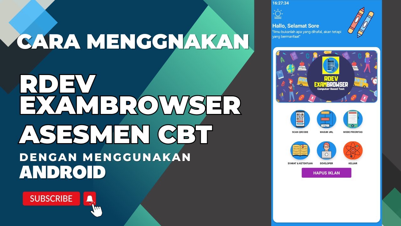 Cara Menggunakan Aplikasi RDEV Exambrowser Untuk CBT - YouTube