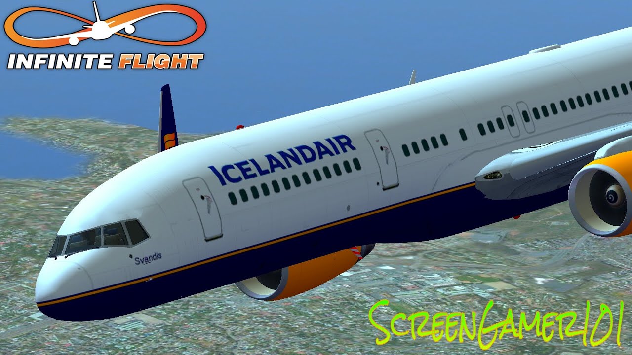Infinite flight ICELAND AIR Boeing 757-200 takeoff - YouTube