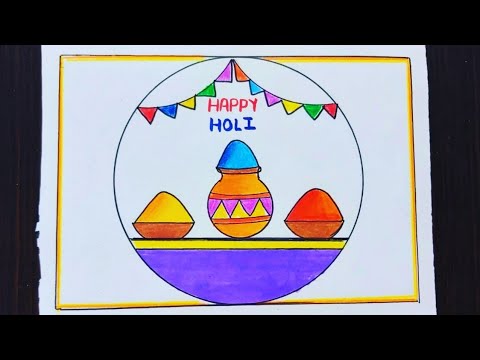 Holi Ki Drawing|Holi Drawing Step by Step|Holi Chart Drawing|Holi ...