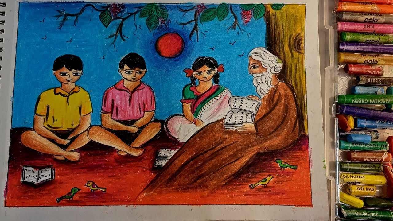 Rabindra Jayanti Drawing//Easy Rabindra Jayanti Painting ||25 se ...