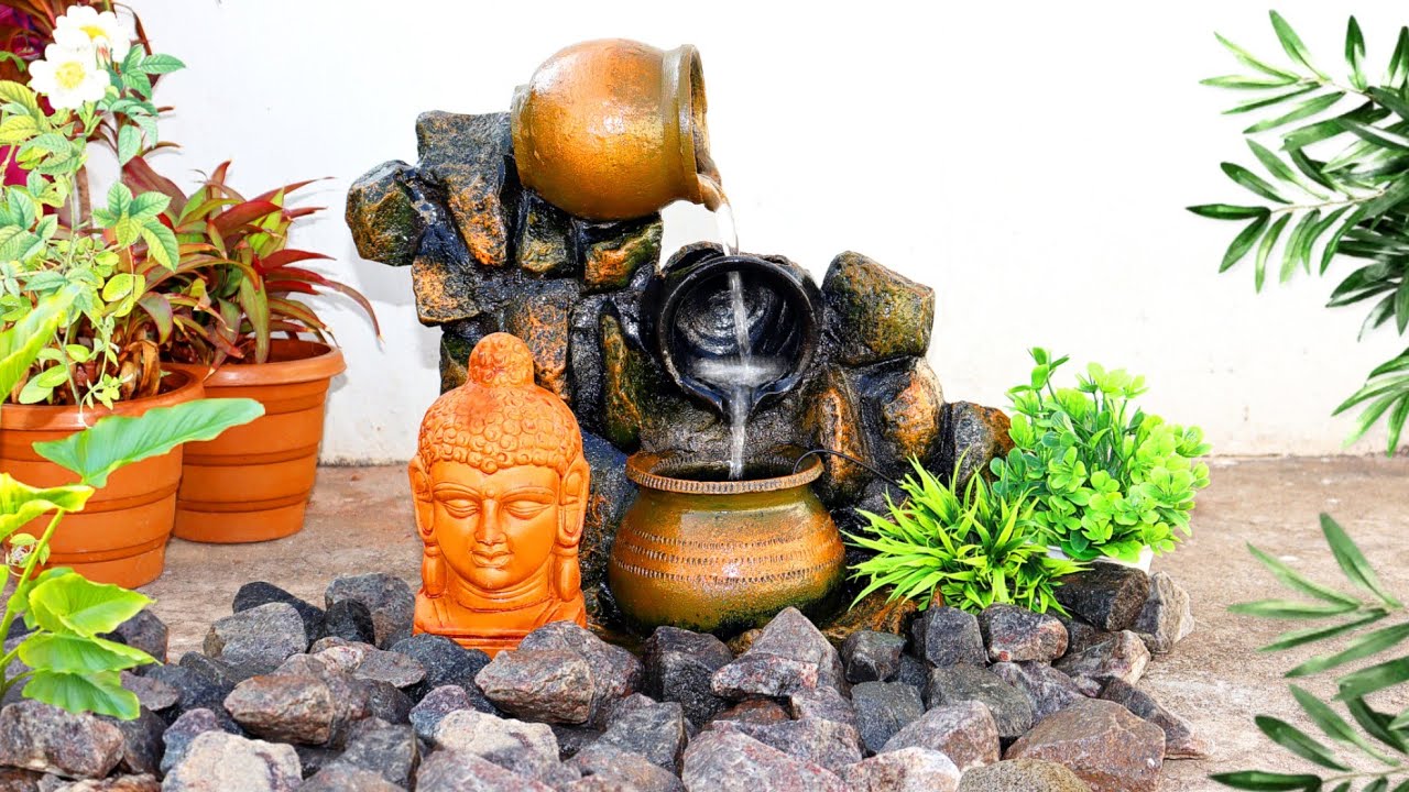 Amazing DIY Terracotta Buddha Waterfall Fountain | Beautiful Buddha ...
